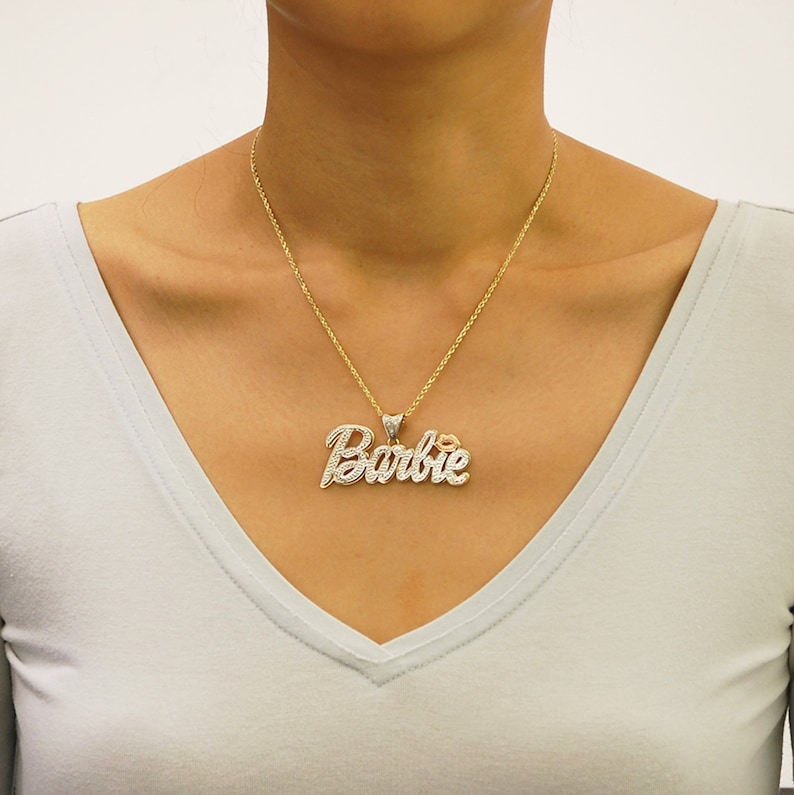 3D Double Plates 2 Inches Cursive Lips Name Pendant Charm Real - Etsy