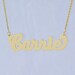 10kt or 14kt Solid Gold Personalized Carrie Cursive Bold Name Necklace ...