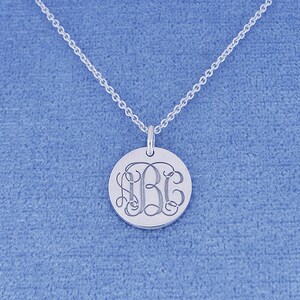 Small Sterling Silver Deep Engraved 3 Initials Monogram 1/2 Inch Tiny ...