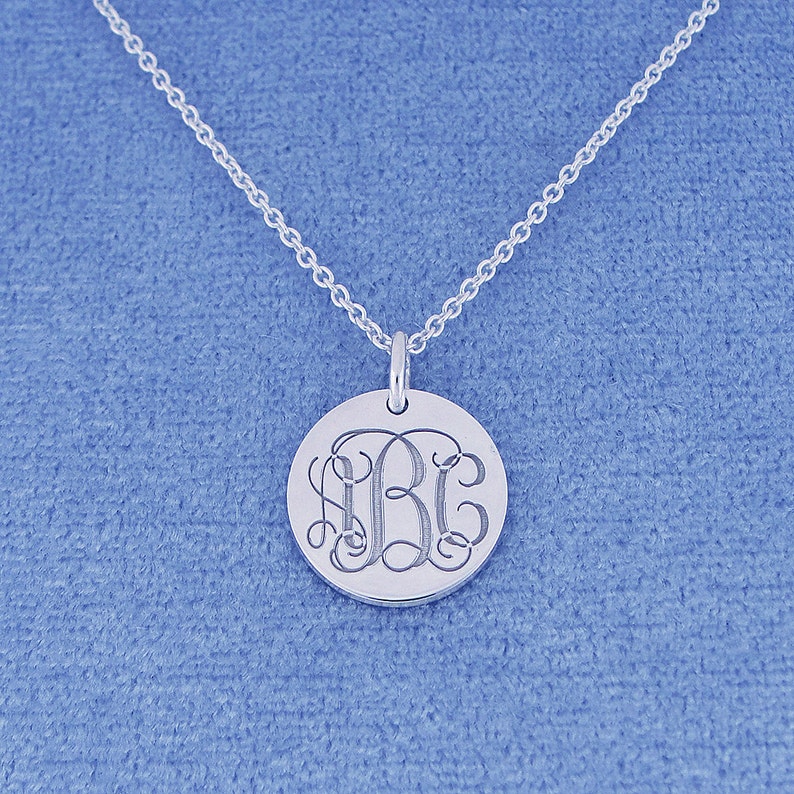 Small Sterling Silver Deep Engraved 3 Initials Monogram 1/2 - Etsy
