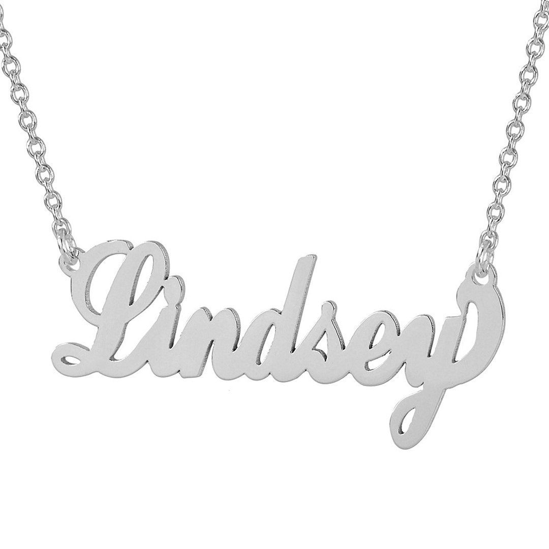 Small Sterling Silver Personalized Name Necklace Scrip Font SN04 - Etsy