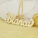 Dainty Solid Gold Name Necklace, 1 Inch Personalized Necklace Laser Cut ...