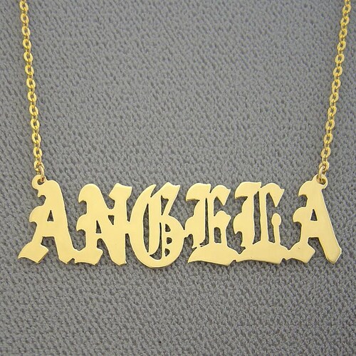 10k Or 14k Yellow Or White Solid Gold Personalized Name Etsy