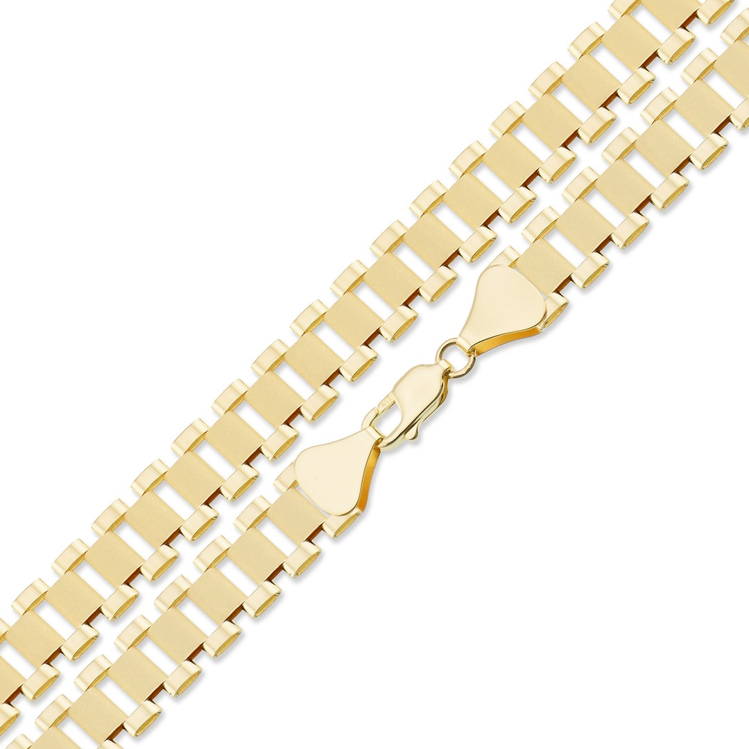 10K Real Gold 10 MM Presidential Watch Band Style RX Link Necklace ...