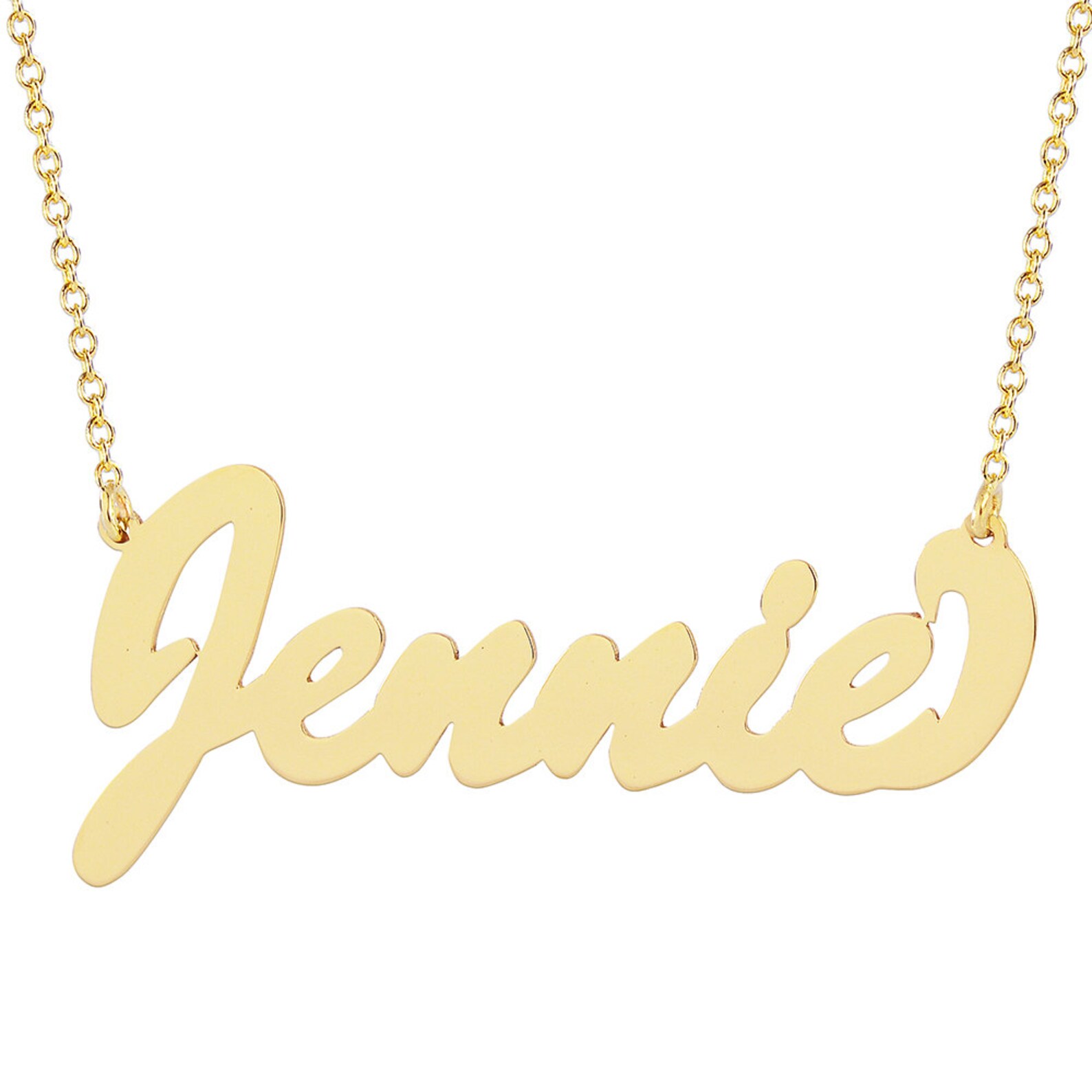 10k or 14k Solid Gold Personalized Name Necklace Laser Cut - Etsy