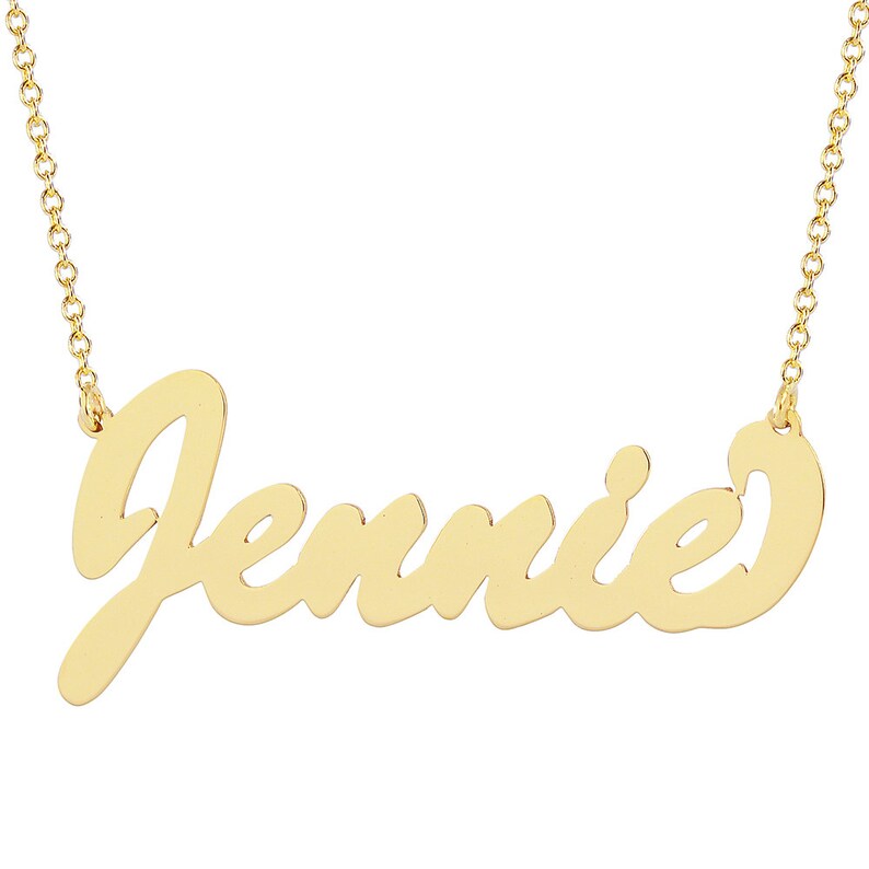 10k or 14k Solid Gold Personalized Name Necklace Laser Cut - Etsy