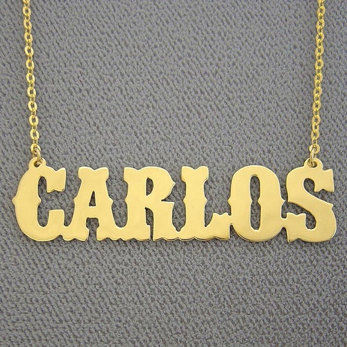 10k Or 14k Yellow Or White Solid Gold Personalized Name Etsy