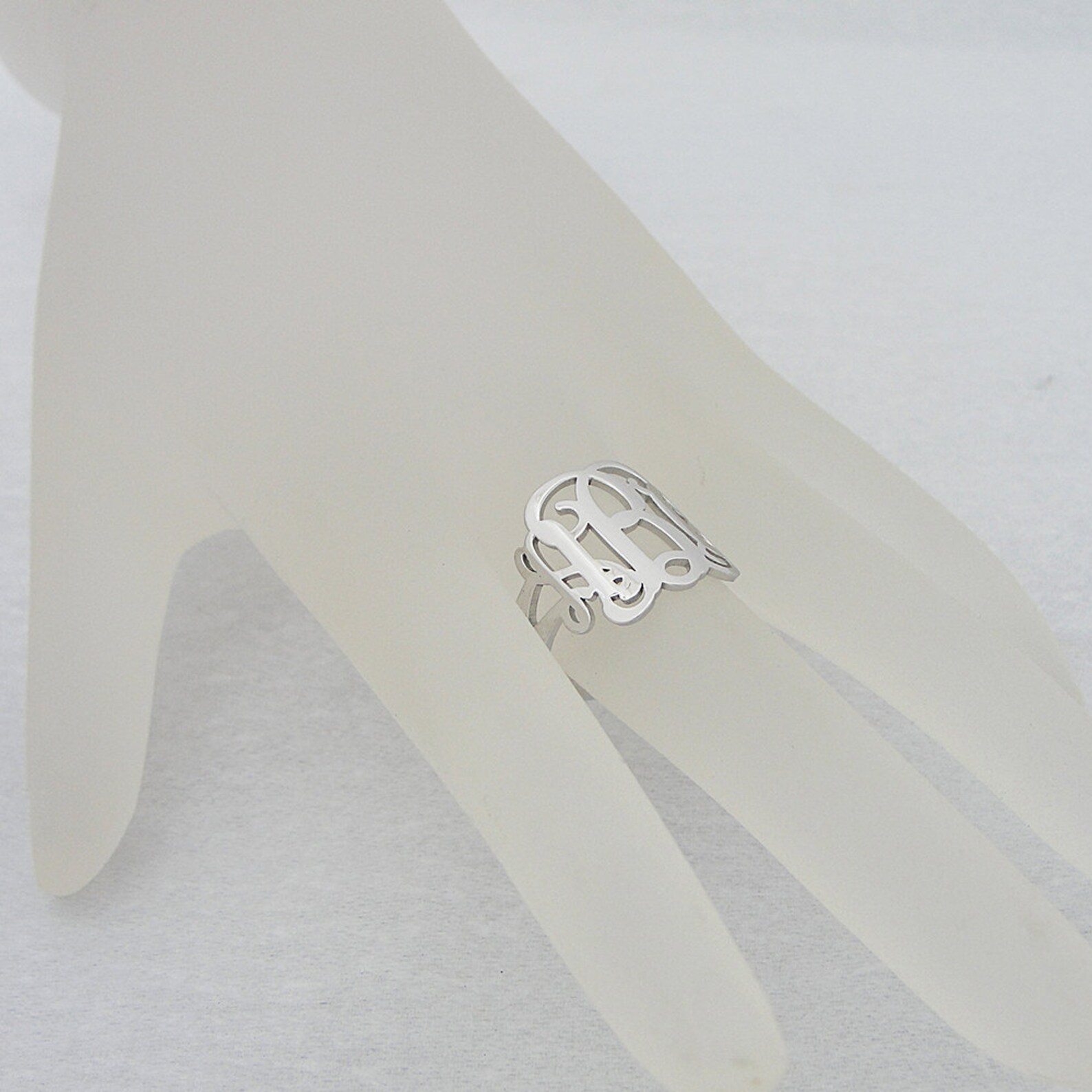 3 Initial Monogram Ring Sterling Silver Personalized Monogrammed Fine Jewelry SR31 - Etsy