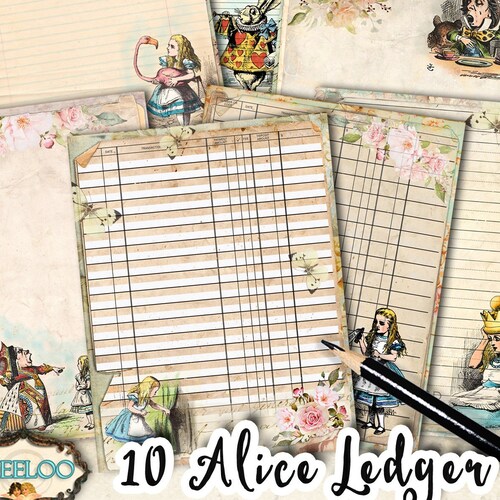 ALICE Printable Papers 8.5x11 Inch Digital Collage Sheet - Etsy
