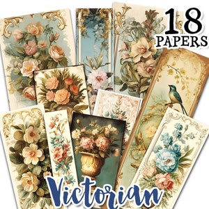 VICTORIAN 18 Digital Papers | Romantic Junk Journal for Scrapbook Diy ...