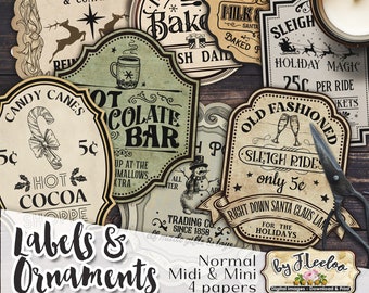 SCARY LABELS 4 X 2.7 Inch Digital Collage Sheet Gothic - Etsy