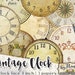 VINTAGE CLOCK 4 Inch Circle Printable Clock Faces Grunge Dirty Antique ...