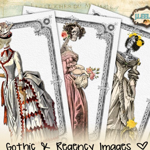 GOTHIC & REGENCY Png Jpg Files Digital Collage Sheet Paper | Etsy