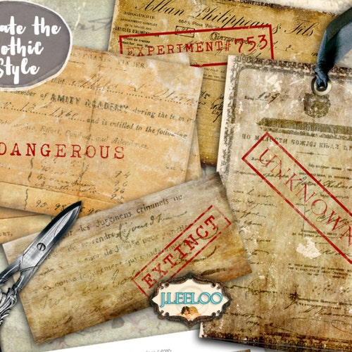EXPERIMENT Label Tag Distressed Scrapbook Grunge Halloween - Etsy