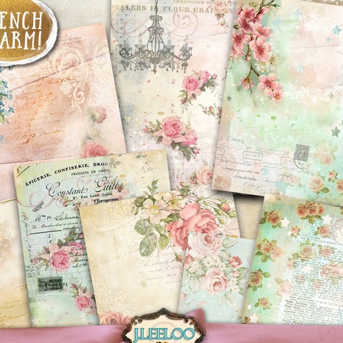 ROMANTIC 8 Victorian Papers for Scrapbook Digital Collage - Etsy