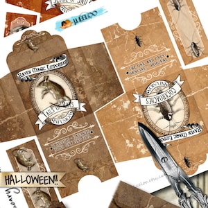 SCARY TEA Printable Tea Bag Holder Envelopes Spooky Party Halloween ...