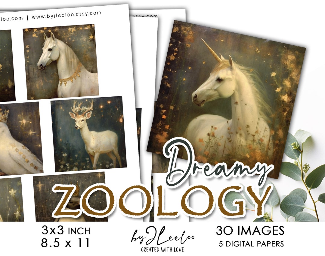 DREAMY ZOOLOGY 3x3 Inch Printable | Fantastic Creatures Square Supplies ...