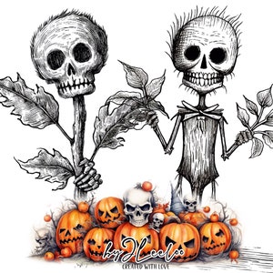 CREEPY CLIPART Set 2 | Scary Ghost, Vampire, Black Cats, Skull and ...