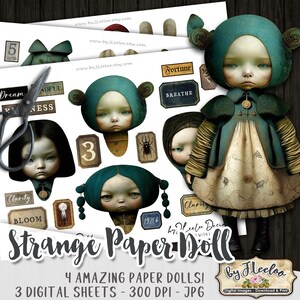 STRANGE PAPER DOLLS Articulated Digital Altered Art Original for ...