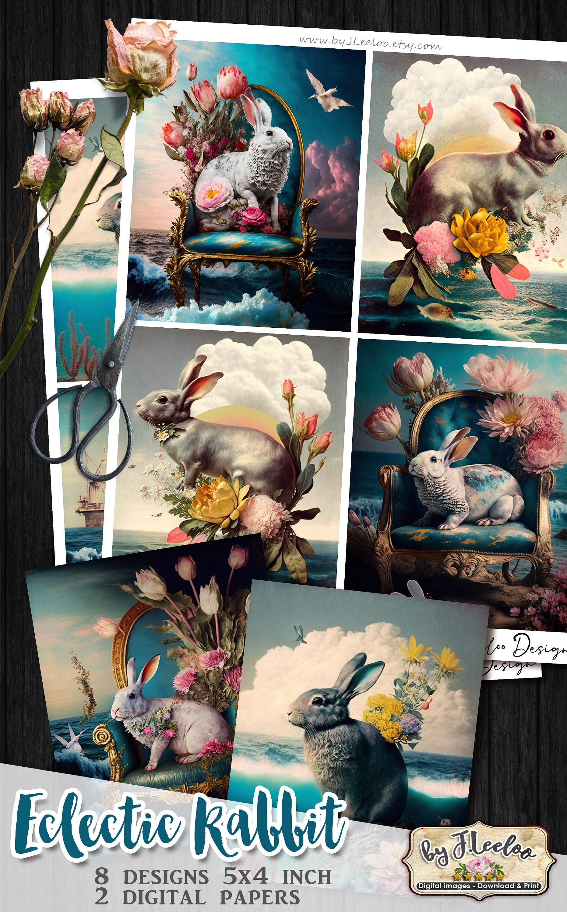 ECLECTIC RABBIT Printable Easter Tattered Cards Fantastic and - Etsy