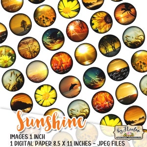 Digital Printable SUNSHINE 1 Inch Circle | Supplies Printable Digital ...