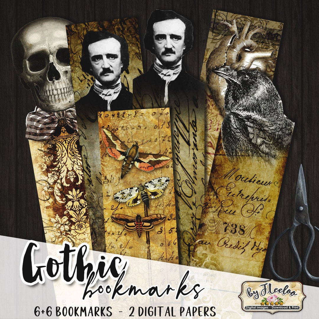 GOTHIC BOOKMARKS Printable Scary Paper | Victorian Digital Supplies ...