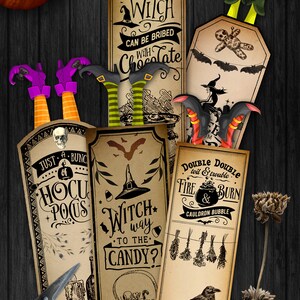 WITCH SHOES BOOKMARKS Printable Funny Scary Halloween Party Instant ...