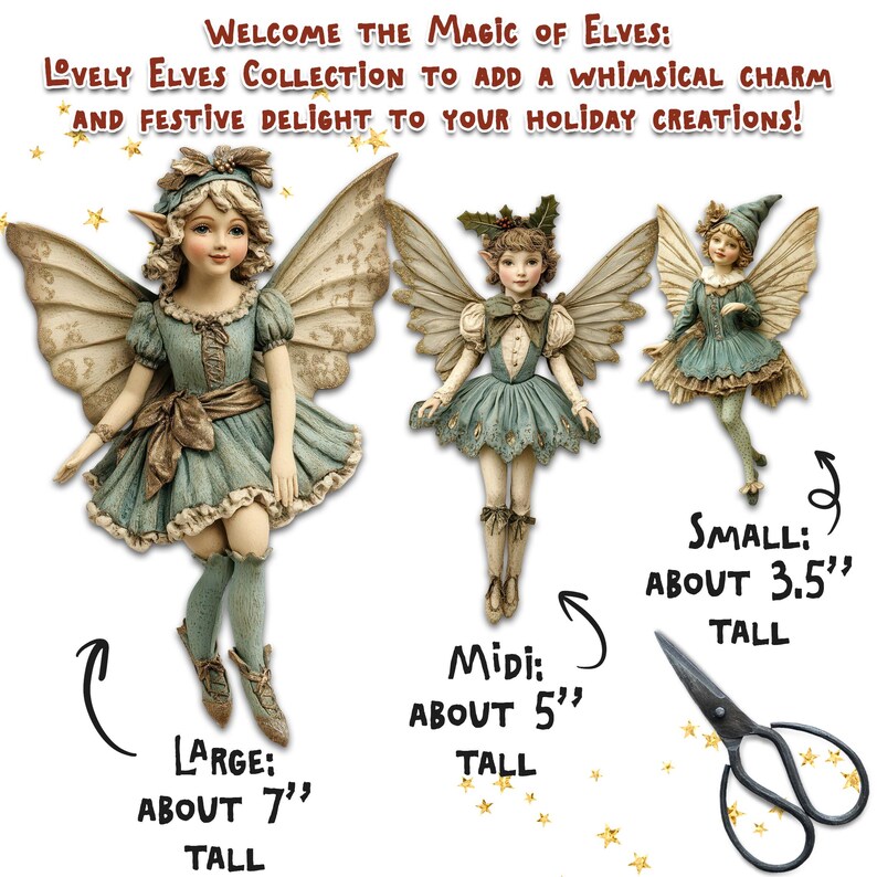 LOVELY ELVES 42 Paper Dolls 3 Sizes Printable PNG & Jpeg | Faeries Clip ...