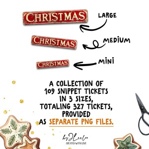 FESTIVE Snippets PNG Individual Printable Christmas Words | Vintage ...