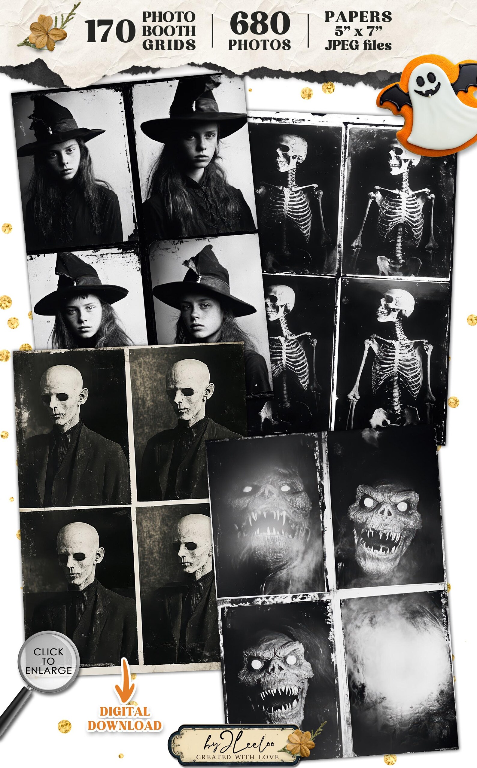 SPOOKY PHOTO BOOTH Collection 680 Photos | Scary Creepy Scrapbook Junk ...