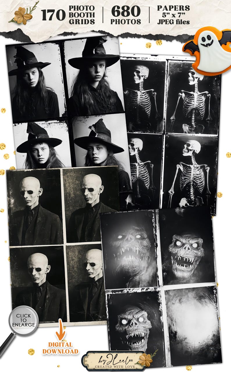 SPOOKY PHOTO BOOTH Collection 680 Photos | Scary Creepy Scrapbook Junk ...