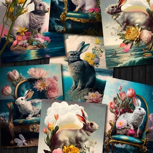 ECLECTIC RABBIT Printable Easter Tattered Cards Fantastic and Surreal ...