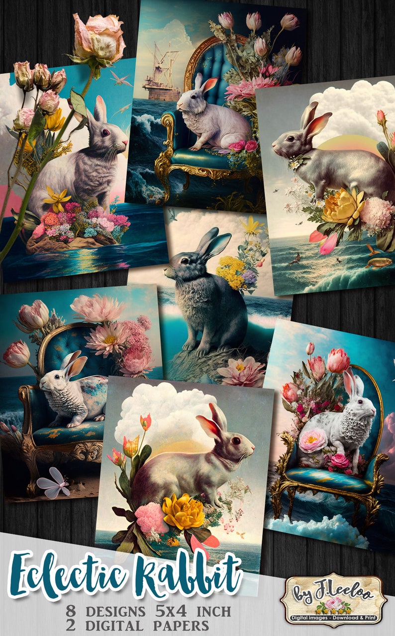 ECLECTIC RABBIT Printable Easter Tattered Cards Fantastic and - Etsy