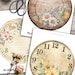 FLORAL CLOCK 8 Inch Circle Printable Clock Face Jpeg Clipart Vintage ...