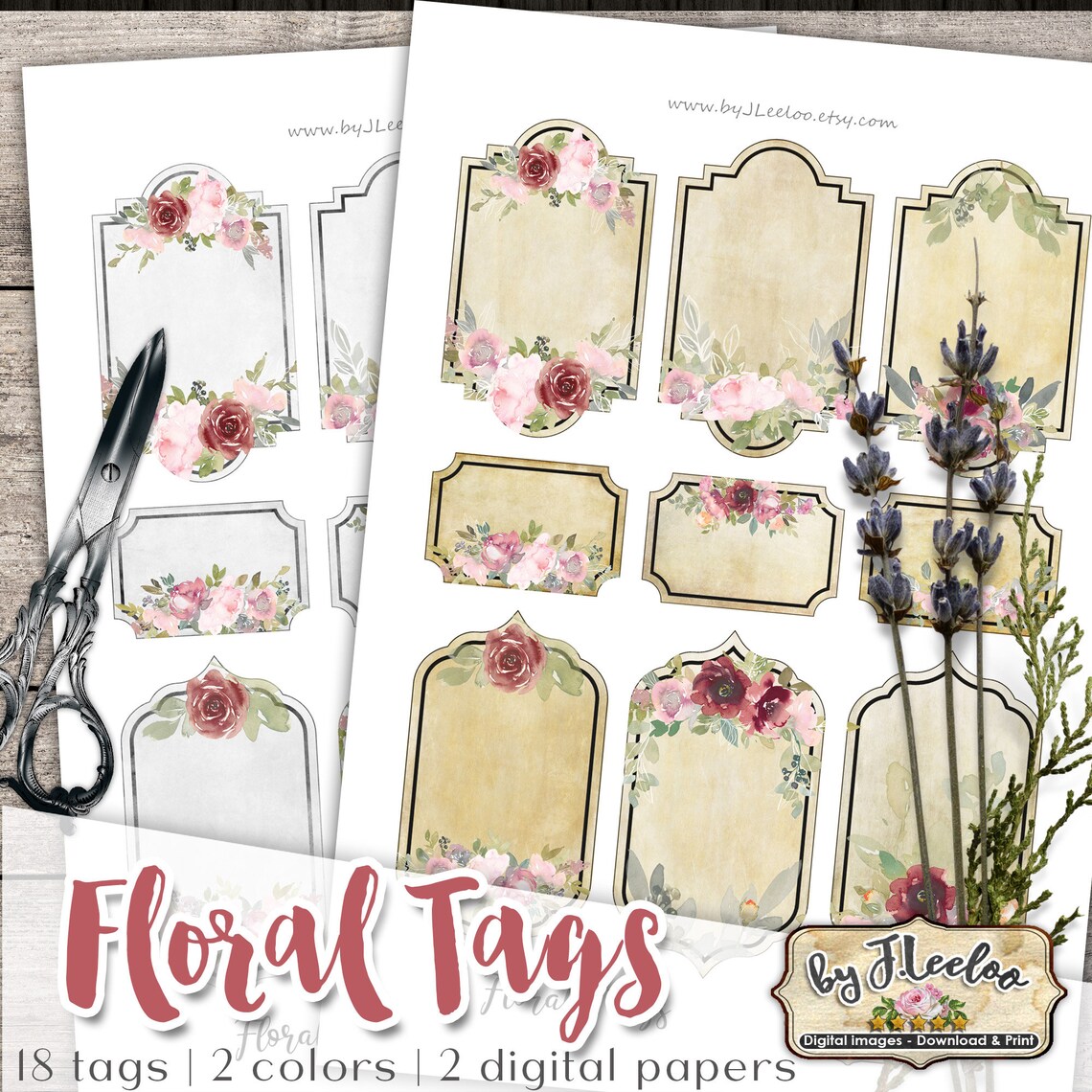 FLORAL TAGS Botanical Labels Blank Apothecary Editable - Etsy