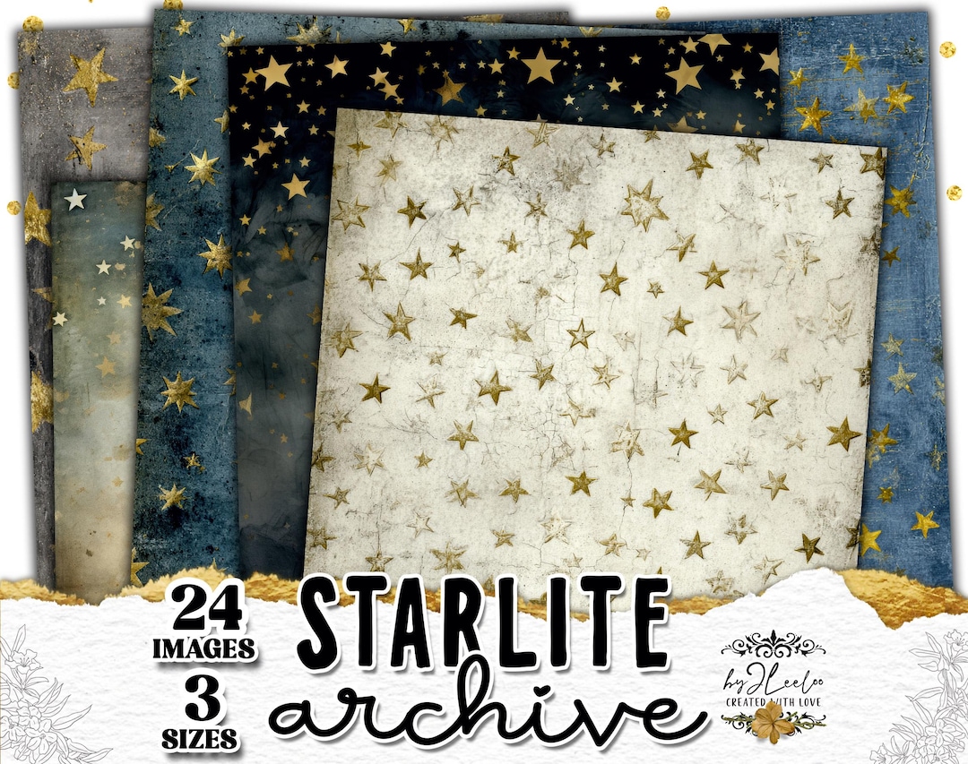 STARLIT ARCHIVE Vintage Starry Backgrounds for Junk Journal & Paper ...