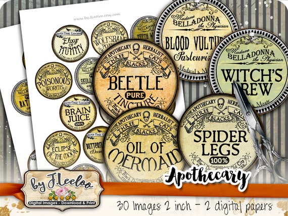 APOTHECARY 2 Inch Circle Goth Hang Tag Label Arsenic Magnet - Etsy