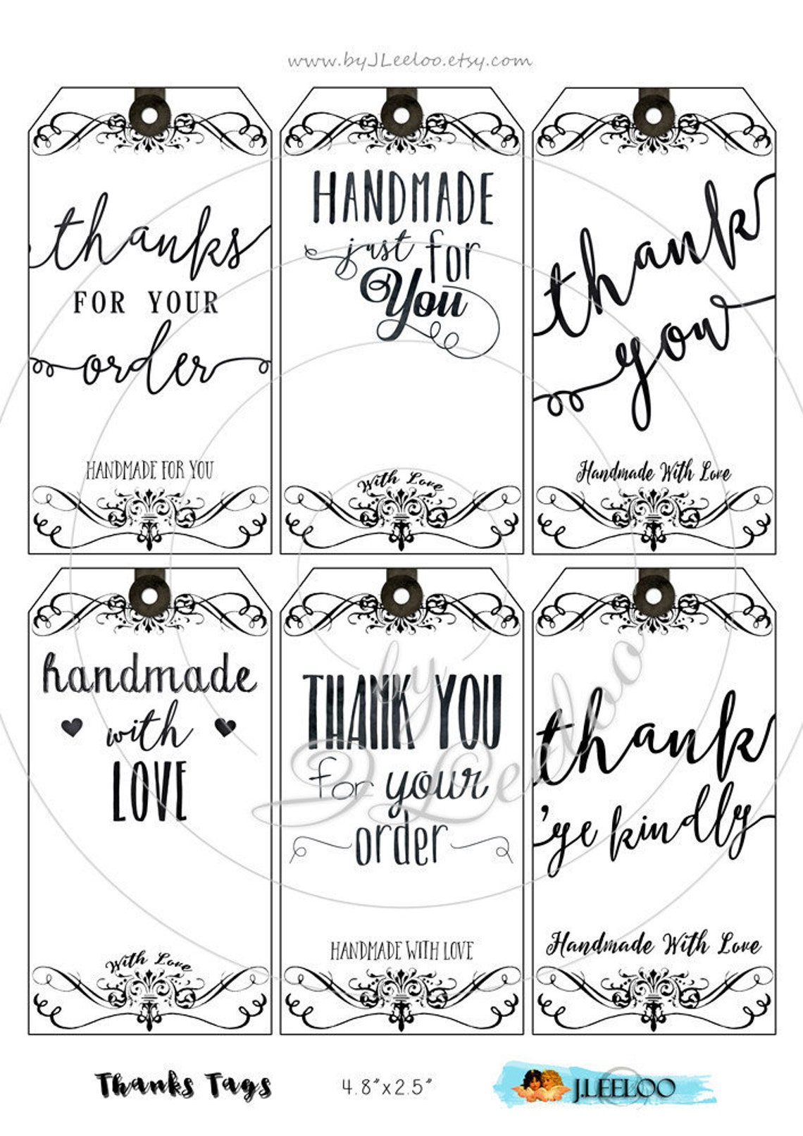 THANKS TAGS Digital Collage Sheet Clipart Shipping Packages - Etsy