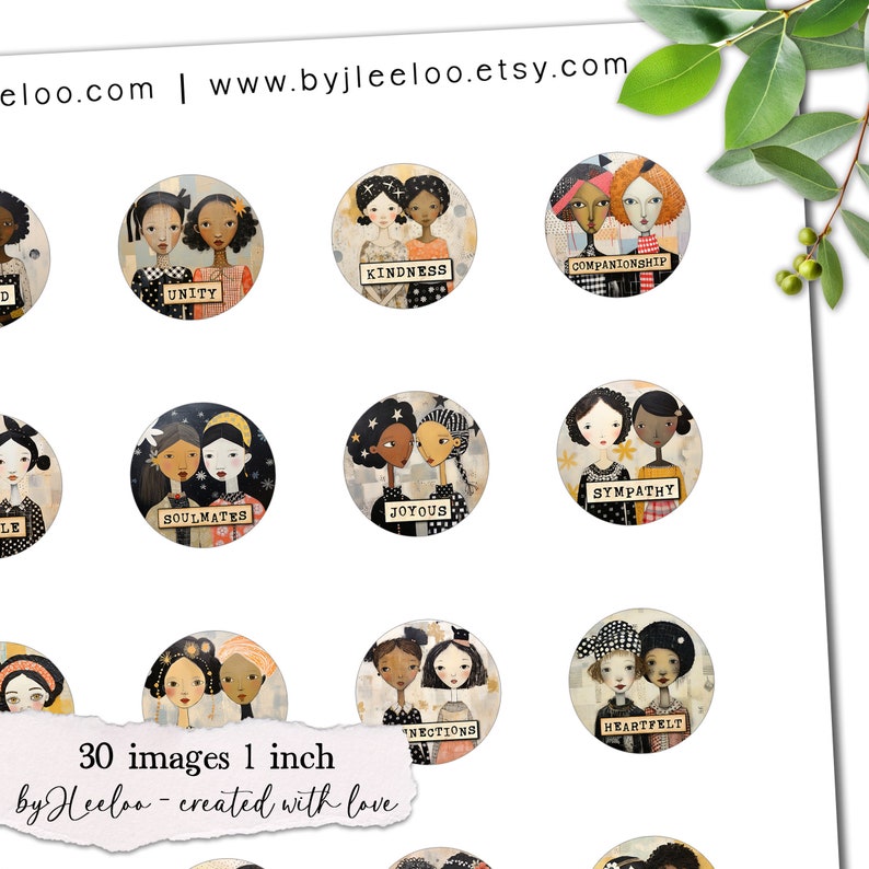 BEST GIRLFRIENDS 1 Inch Printable | Whimsy Supplies Round Pendants ...