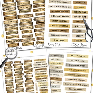 SCARY WORDS Labels Printable Halloween | Junk Journal Gothic Collection ...