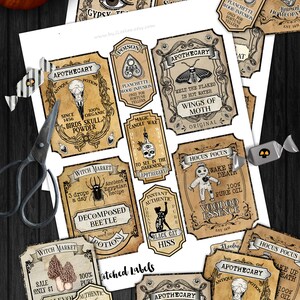 WITCHED LABELS Printable Apothecary Bottle Jar Labels Potion & Poison ...