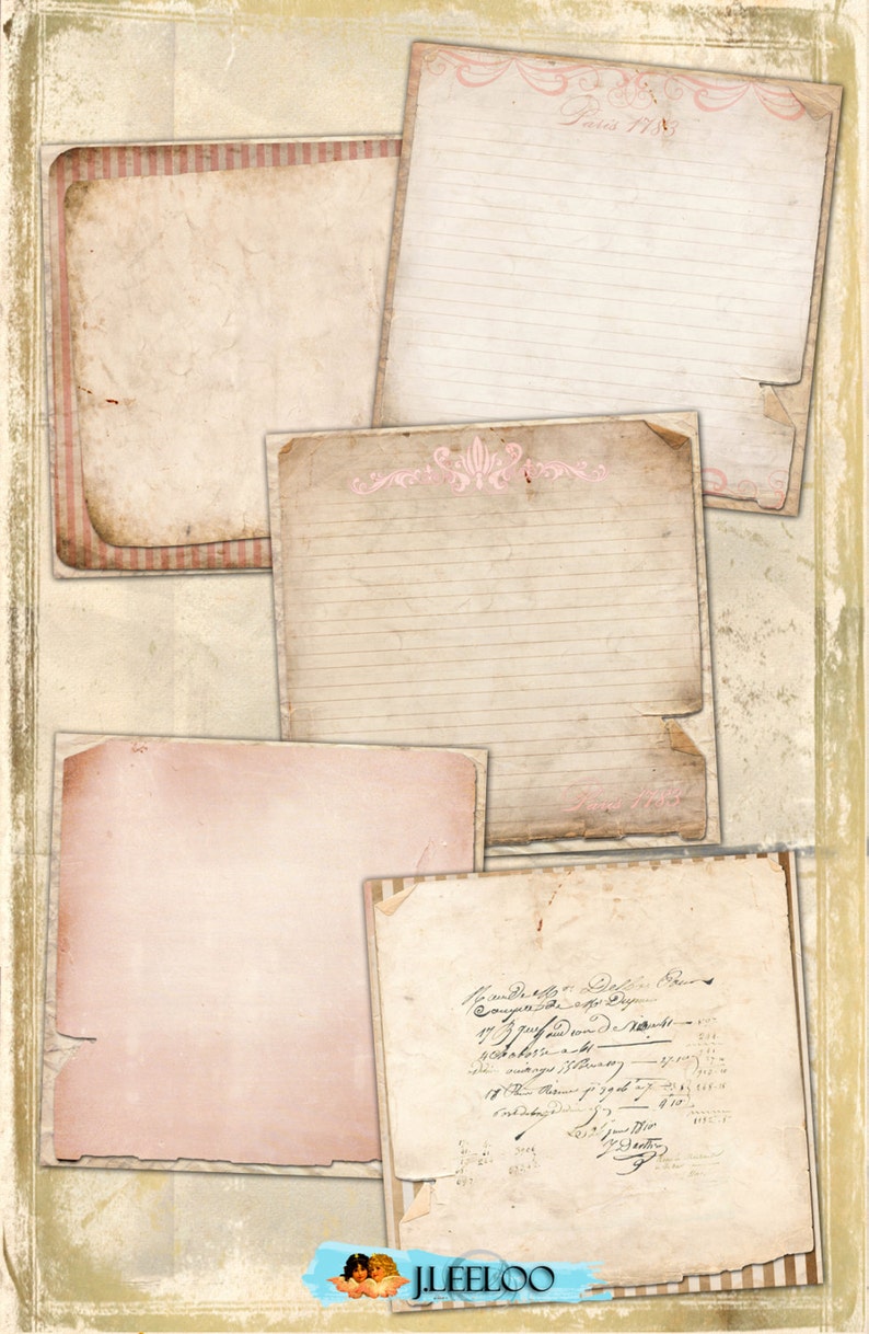 CHIC PINK PAPERS large 12x12 inch distressed backgrounds | Etsy