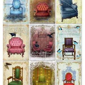 CHAIRS in YOUR DREAM Printable Atc Size Digital Collage Sheet ...