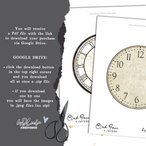 FACE CLOCK 7 Inch Circle Printable | Vintage Jpeg Clock Clipart Vintage ...