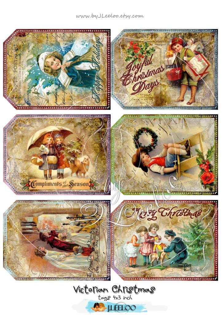 VICTORIAN CHRISTMAS Label Gift Tags Jewelry Holder Paper Goods - Etsy