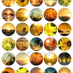 Digital Printable SUNSHINE 1.5 Inch Circle Sheet Digital Images ...