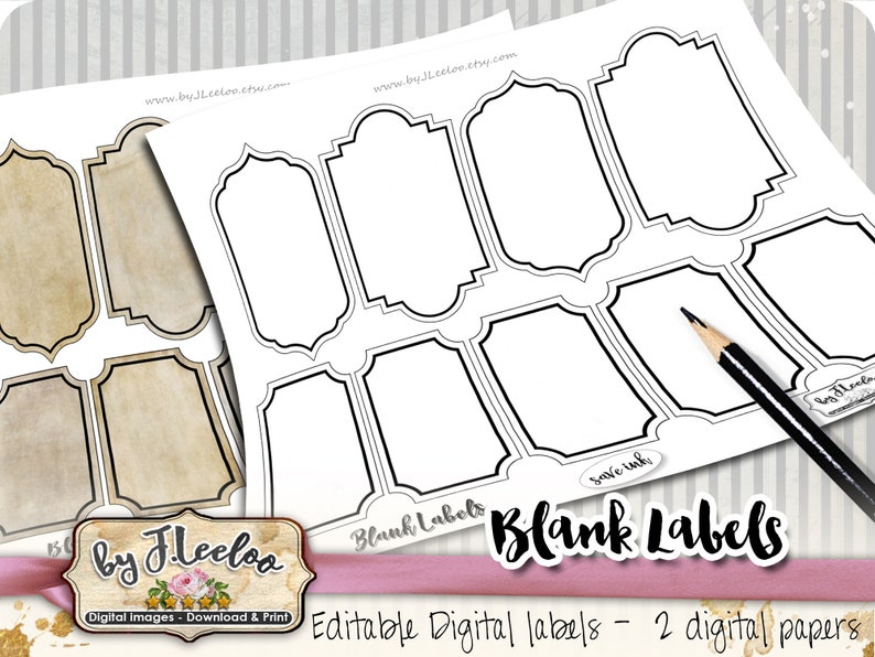BLANK LABELS Editable Printable Apothecary Tags Poison Bottle Jar ...