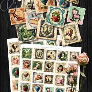 Fake FRENCH STYLE STAMPS Postage Png Printable | Junk Journal ...