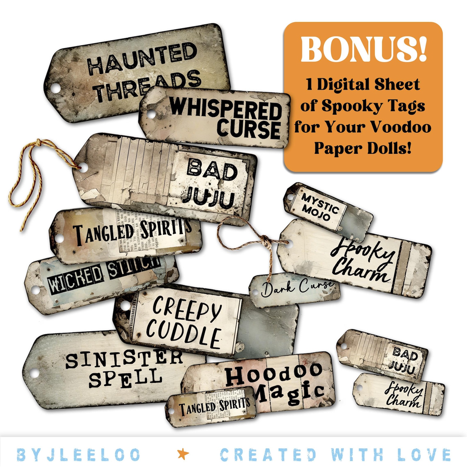 HEX PALS 14 Halloween Voodoo Dolls 3 Sizes | Halloween Monster Paper ...