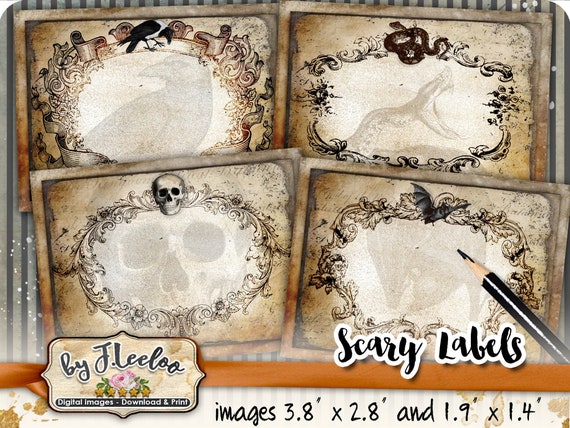 SCARY LABELS Apothecary Blank Editable Printable Tags Label | Etsy